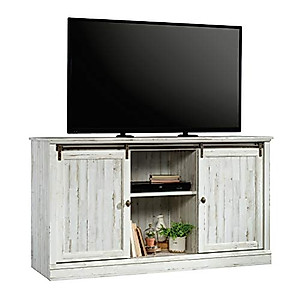 Sauder Barrister Lane Credenza, for TVs up to 60", White Plank finish