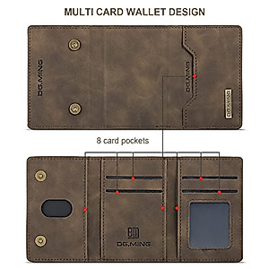 SZHAIYU 2 in 1 Detachable Back Cover Compatible with iPhone 13 Pro Max Wallet Case with Card Holder Leather Pocket Slim Phone Cases 6.7'' (Coffee)