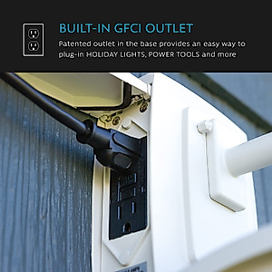 Home Luminaire 31856 Spence 1-Light Outdoor Wall Lantern with Seeded Glass and Built-in GFCI Outlet, White