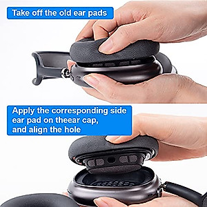 Link Dream Replacement Ear Cushion for AirPods Max Memory Foam with Protein Leather Magnetic Ear Pads for AirPods Max (Black)