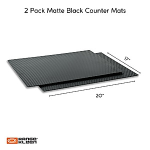 Metal, Heat Resistant, Non-Slip, Counter/Table Protector Mat, Extra Large - 17" x 20" - 2 Pack, Matte Black