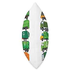 Garbage Truck Recycling Day Trash Waste Separation Birthday Throw Pillow