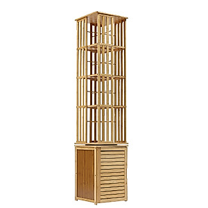 Rotating Bookshelf, 6 Tier 360° Floor Standing Revolving Bookcase Storage Rack, Bookcase Corner Tall Book Shelf, Narrow Bookshelf, with Door,Book Shelf Organizer for Bedroom,Living Room,Small Space