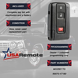 Key Fob fits 2004-2009 Toyota Prius Non Smart Keyless Entry Remote for BLACK LOGO (MOZB21TG)