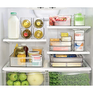 iDesign BPA-Free Plastic Pantry and Kitchen Storage, Freezer and Fridge Organizer Bin with Easy Grip Handles – 14.5" x 8" x 2”, Clear