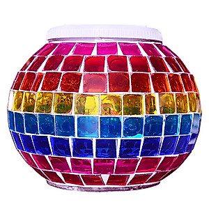 1pc Mosaic Lawn Light Solar Ground Lights Outdoor Decoration Lamp Yard Lawn Light Mosaic Outdoor Solar Lights Decorative Light Pathway Light Solar Panels Led Decorate