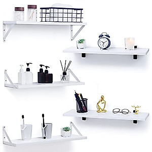 Fun Memories 24" Long Floating Shelves Set of 5, Bathroom Shelves Large Capacity, Bookshelf for Bedroom, Living Room