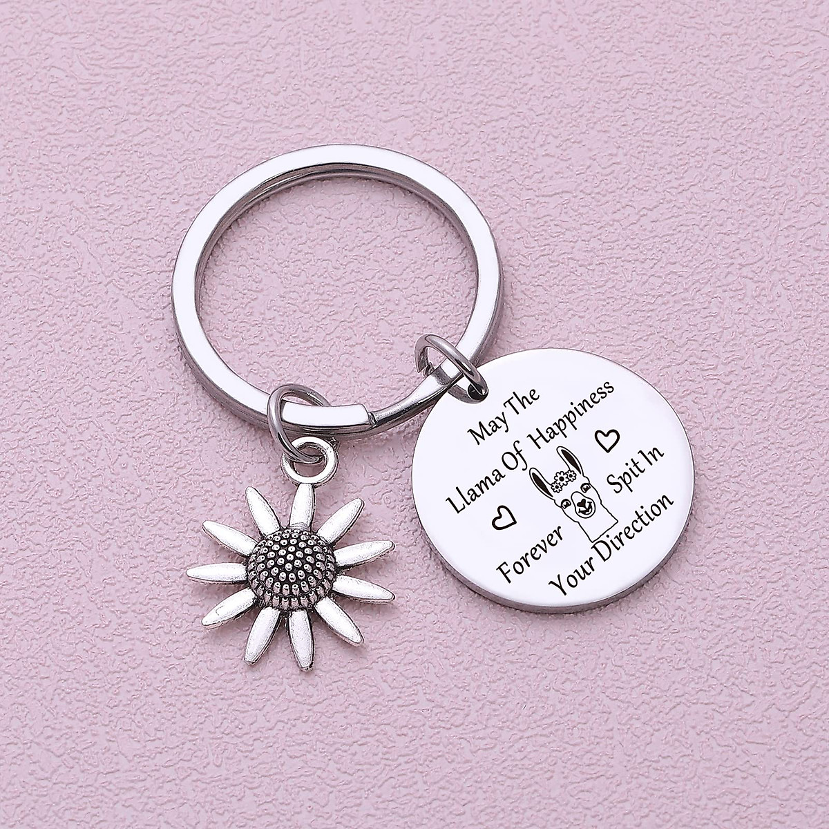 NOTHERS Llama Keychain for Llama Lovers, Animal Lover Gift, Stainless Steel, Unisex-Adults