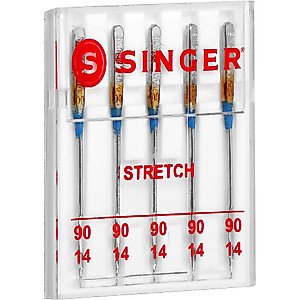 SINGER 04721 Size 90/14 Stretch Sewing Machine Needles, 5-Count