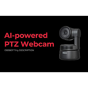 OBSBOT Tiny AI-Powered PTZ Webcam with AI Tracking Auto-Frame Gesture Control Audio Support Software Support Windows and MacOS for Video Chat Online Meeting Online Class Live Stremsing