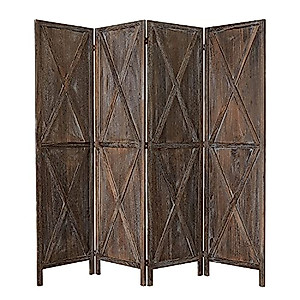 Room Divider Screen Outdoor Privacy Screens - Folding Partition Room Dividers 6ft Tall Portable Freestanding Privacy Screen W-Shaped Design for Home Office, 4 Panels