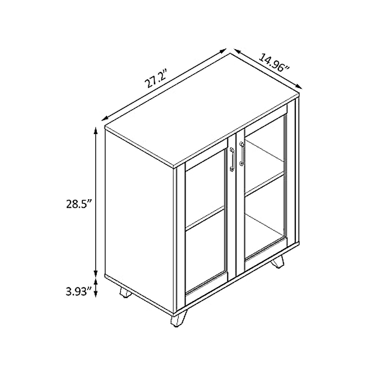 Panana Kitchen Buffet Server Table Accent Sideboard Cupboard Server Buffet Console Table with Doors Cabinet(27inch, Black)