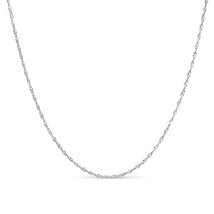 KEZEF 18k 2mm Gold Plated 925 Sterling Silver Necklace Chains Italian Curb Figaro Singapore Popcorn 14"-42" Gold Necklace Chain Sterling Silver Necklace for Girls Boys Necklace Chain
