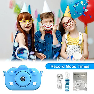 WEDNKOLY Upgrade Selfie Kids Camera, Christmas Birthday Gifts for Boys Girls Age 3-9, HD Kids Digital Video Camera for Toddler Portable Toy for 3 4 5 6 7 8 Years Old Girl - Blue