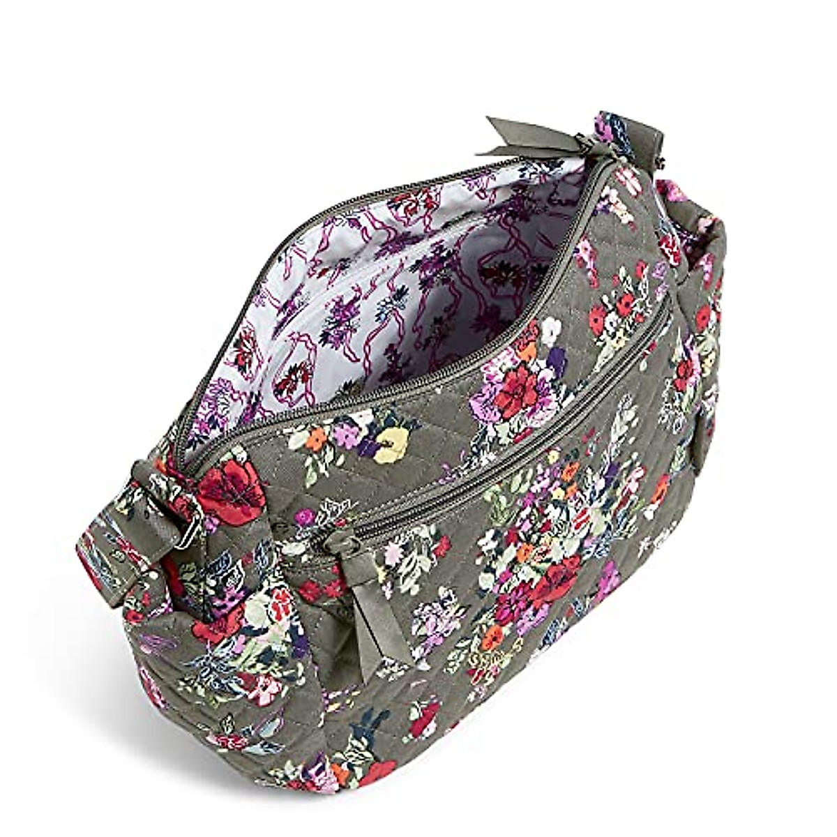 Vera Bradley Women's Cotton on the Go Crossbody Purse, Hope Blooms - Recycled Cotton, One Size