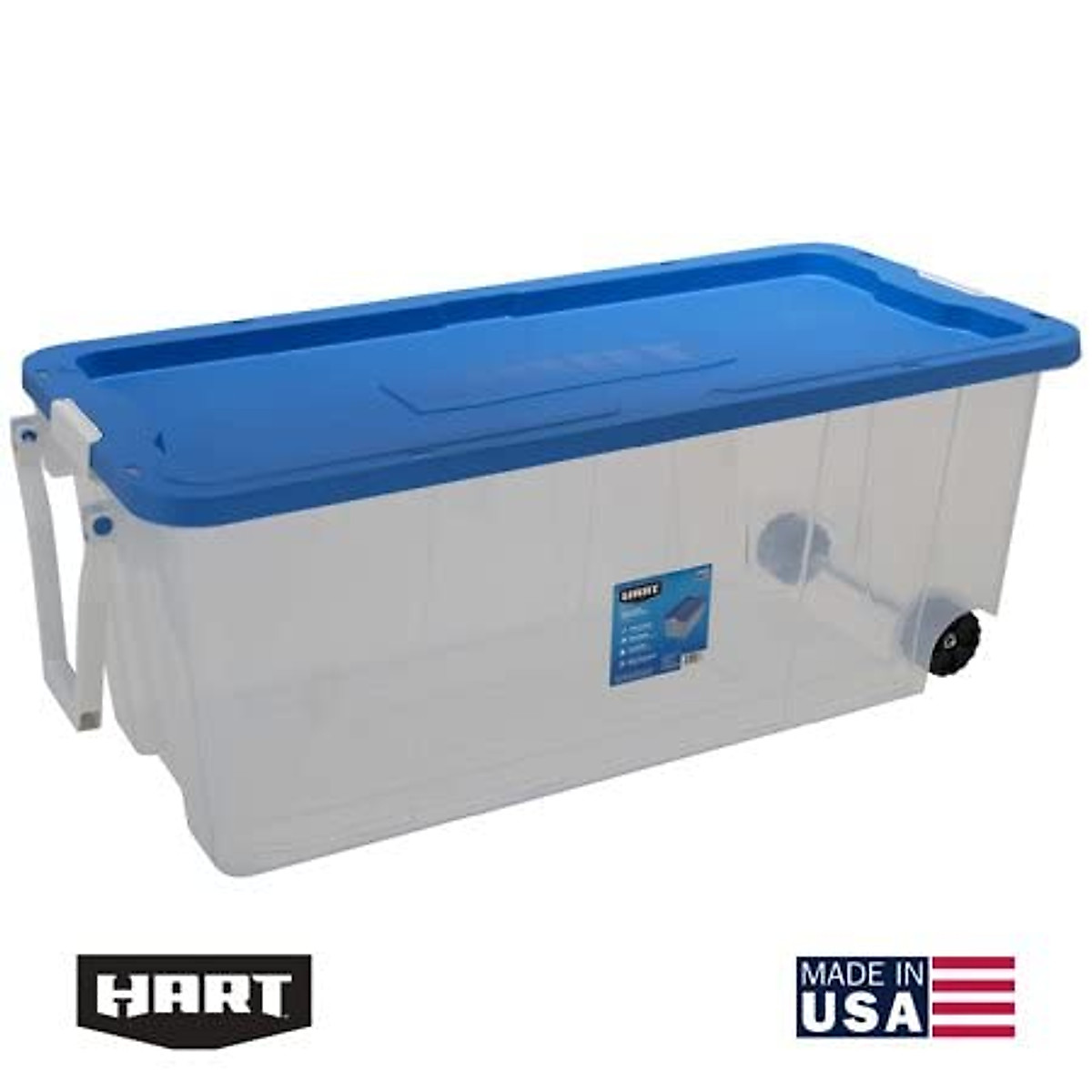 Infityle 200 Quart Latching Rolling Plastic Storage Bin Container, Clear, Set of 2