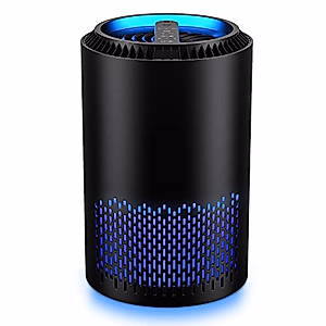 POMORON Air Purifiers, Air Purifier for Bedroom HEPA Air Filter for Smoke Pollen Dander Hair 22dB Quiet Air Cleaner for Home, Bedroom, Living Room, Kitchen - Black