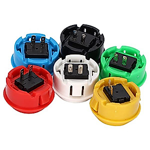 12Pcs 30mm Arcade Joystick, Game Console Buttons for Hori and for MadCatz Joysticks, Replacement Button for Arcade Joystick Game Console