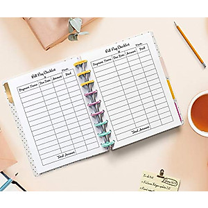Monthly Budget Forms Bill Pay Checklist for 9-Disc Planners, Fits 9-Disc Notebooks, 7"x9.25" (PLANNER, TABS and the RINGS are NOT INCLUDED)