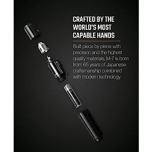 KAWASAKISEIKI M-7 Nose Hair Trimmer – Multifunctional Nose, Ears and Eyebrows Hair Trimmer for Men with Nickel Sterilized Coating and Self-Cleaning Water Resistant Design – Travel Pouch Included