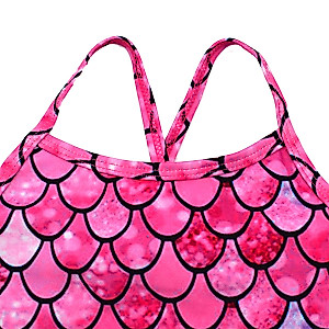 HONISEN Big Girls One Pieces Swimsuit Cute Swimwear Bathing Suits Scale 7T