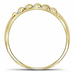 Sizes - L = 8, M = 8 - 10k Yellow Gold Diamond Cluster Mens And Ladies Couple His & Hers Trio 3 Three Ring Bridal Matching Engagement Wedding Ring Band Set (1/10 cttw.) - Please use drop down menu to select your desired ring sizes