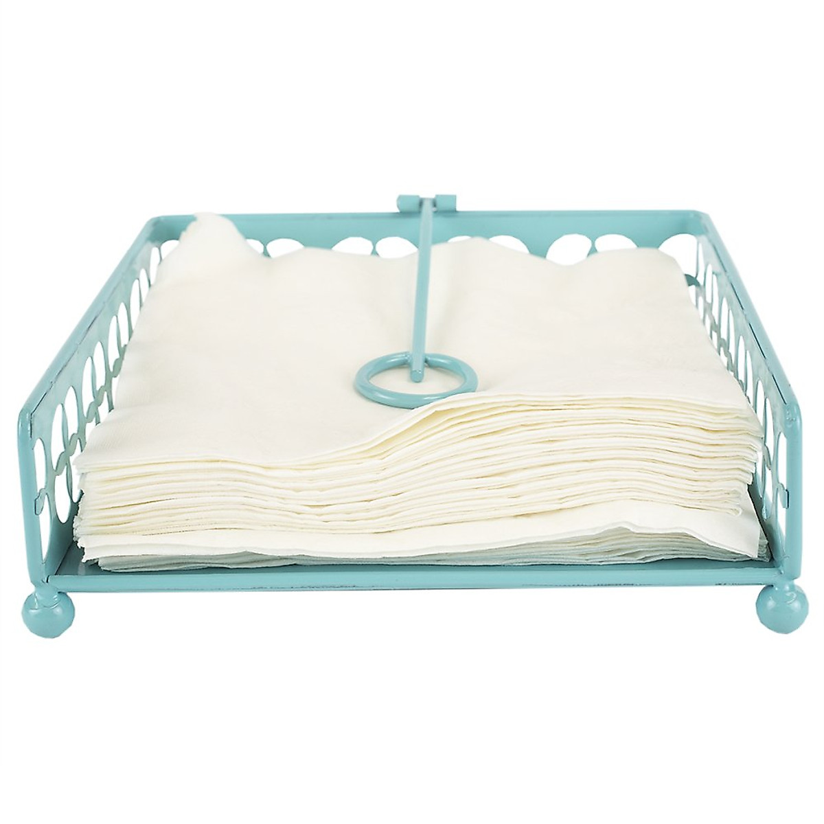 Home Basics Trinity Flat, Turquoise Napkin Holder