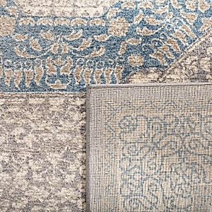 SAFAVIEH Sofia Collection 5'1" x 7'7" Light Grey/Blue SOF365A Vintage Oriental Distressed Non-Shedding Living Room Bedroom Area Rug