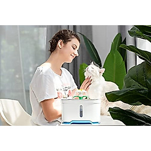 Generic Pearl Garden Rectangular Shaped Pet Fountain 2.5L Large Capacity Stainless Steel Tray (Blue) PD998