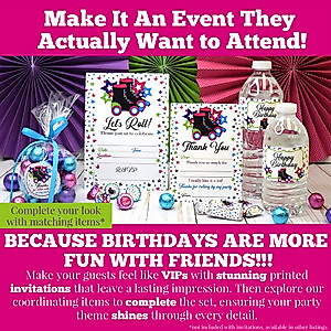 Let’s Roll Star Roller Skating Birthday Party Invitations, 20 5x7 Fill In Cards with Twenty White Envelopes by AmandaCreation