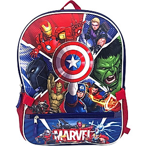 Fast Forward Kid's Licensed POP-OUT 16" Backpack With Lunch Box Combo Set (Avengers)