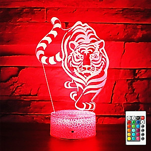Hguangs Tiger Gifts Tiger Shape Lamp 16 Colors Desk Table Night Light for Kids Party Supplies Birthday Valentine's Day Christmas Lover Friends