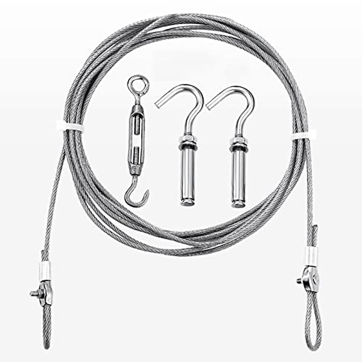 Vousile 50ft Clothesline Outdoor, 50' Stainless Steel Clothesline Wire Kit Heavy Duty Clotheslines Rope for Camping Travel Drying