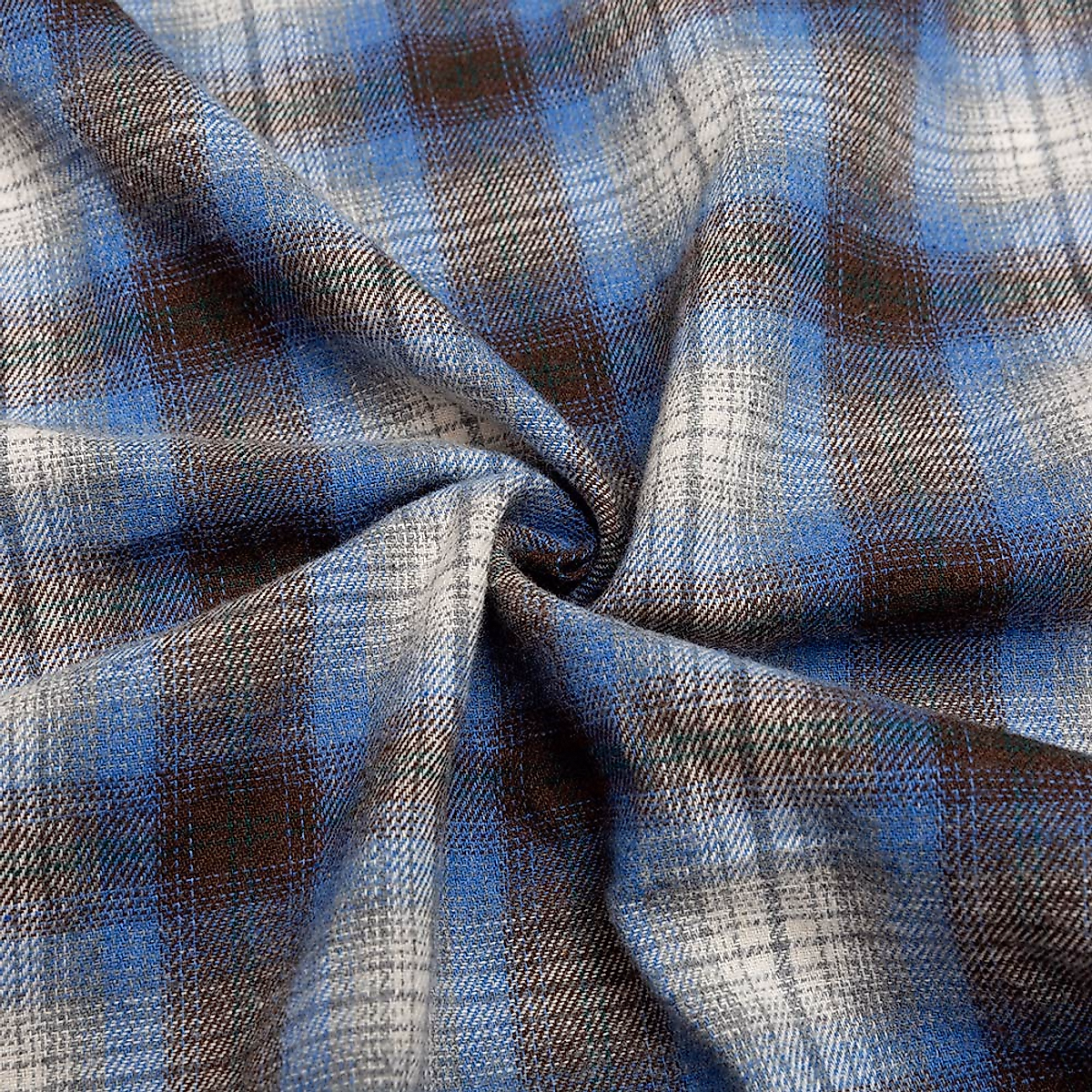 MCEDAR Men’s Plaid Flannel Shirts-Long Sleeve Casual Button Down Slim Fit Outfit for Camp Hanging Out or Work (M, Light Blue)