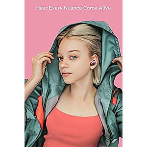 1MORE Stylish True Wireless in-Ear Headphones - Bluetooth - 6.5 Hours of Battery - 15-Minute Quick Charge for 3 Hours of Use – Portable Charging Headphone Case Included - Pink (Renewed)
