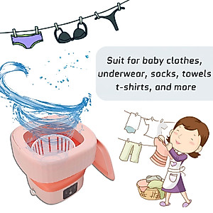 Portable Washing Machine Foldable,Mini Washing Machine Portable Washer, Small Wash Cloths Bucket Washing for Kids Socks Underwear, Traveling