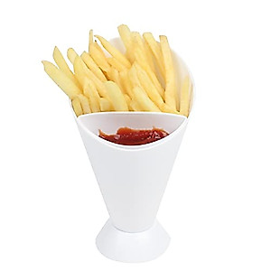 TBWHL IN-car French Fry Holder with Sauce Cup Holder Dip Set 2 In 1 French Fry Cone Dipping Cups For French Fries And Veggies