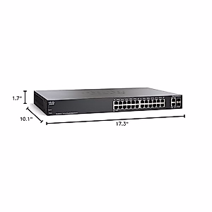 Cisco SG200-26 Gigabit Ethernet Smart Switch with 24 10/100/1000 Ports and 2 Combo Mini-GBIC Ports (SLM2024T-NA) (Renewed)