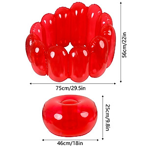 SUNKOX Jelly Inflatable Chair,Jelly Chair,Jelly Collection Inflatable Chair,Inflatable Sofa,Indoor Outdoor Portable Blow Up Couch,for Indoor Outdoor Camping, Party, Beach, Hiking, Yard (Yellow)