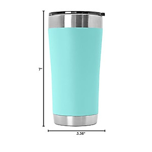 Tempercraft 20 oz Vacuum Insulated Tumbler w/Lid and Laser Engraved Customization Options - Stainless Steel, Double-Walled Travel Mug (Aqua - Blank)