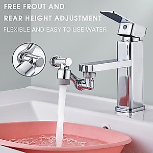 1080° Rotating Faucet Extender Rotatable Multifunctional Extension Faucet Universal Splash Filter Faucet Swivel Faucet Aerator Sink Face Wash Attachment with 2 Water Outlet Modes