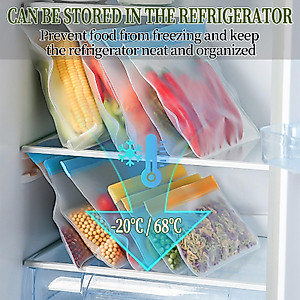 24 Pack Silicone Reusable Storage Bags, Dishwasher Safe Reusable Sandwich Bags BPA Free, Reusable Freezer Bags, Reusable Snack Bags, Gallon Lunch Bags for Food Storage, Marinate, Travel (6L, 9M, 9S)