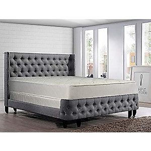 Greaton, 9-Inch Firm Innerspring Mattress with 4” Wood Box Spring, Experience Durable and Supportive Sleep, 75" x 48", Beige