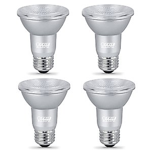 Feit Electric PAR20 LED Bulbs, 50W Equivalent, Dimmable Spotlight Bulbs, 3000k Bright White, E26 Base, 90 CRI, 450 Lumen, 22-Year Lifetime, PAR20 Flood Light Bulbs, Damp Rated, PAR20DM/930CA/4, 4 Pack