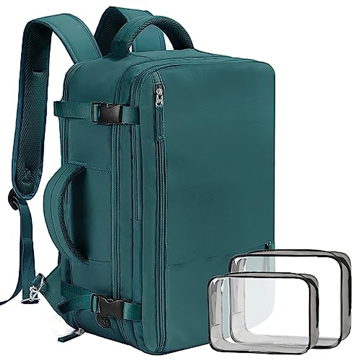 Beraliy Large Travel Backpack, Flight Approved Personal Item Bag, 17 Inch Laptop Backpack, 40L Carry On Luggage Daypack, Business Weekender Overnight Bag, Peacock Blue