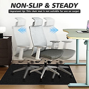 Sycoodeal Office Chair Mat,Computer Gaming Desk Chair Mat,Carpet for Hard Wood & Tile Floor,Large Anti-Slip Floor Protector Rug,Anti-Slip Home Chair Mat,Easy to Clean,48" X 36" Black