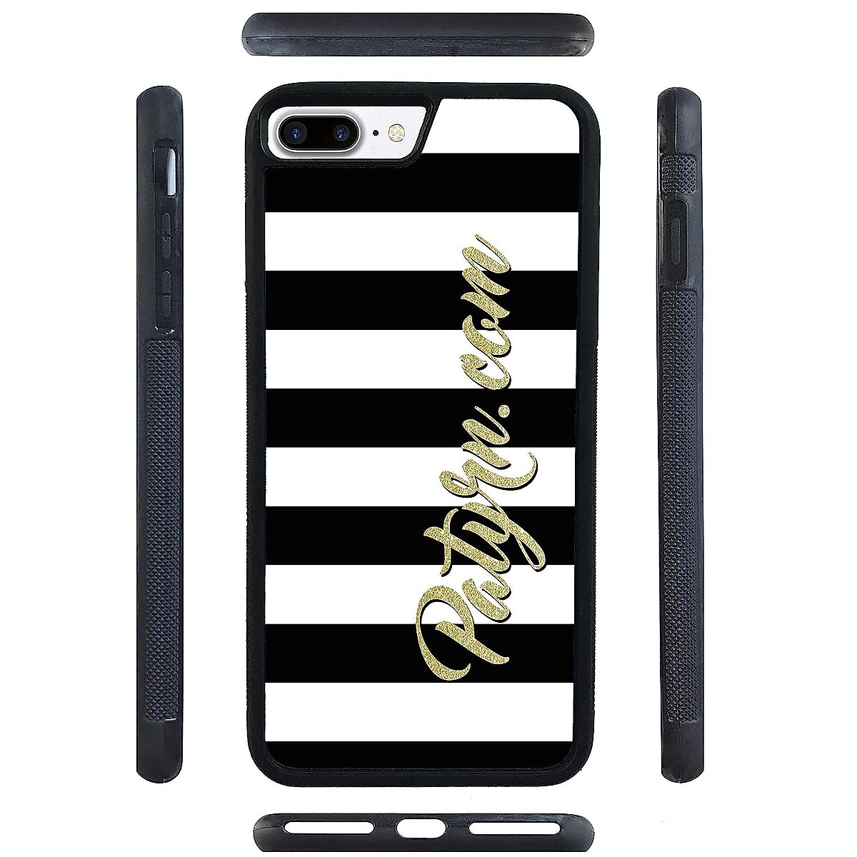 Pink Hearts Pattern Personalized Black Rubber Phone Case Compatible With Google Pixel 8 Pro, 8a, 8, 7a, 7, 7 Pro, 6a, 6 Pro, 6, Pixel 5, 4a 5G, 4a 4G, Pixel 4, Pixel 4 XL, Pixel 3a, 3a XL, Pixel 3