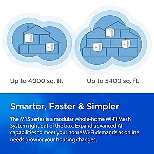 D-Link M15/3, Eagle Pro AI Mesh WiFi 6 Router System (3-Pack) - Multi-Pack for Smart Wireless Internet Network, Compatible with Alexa and Google, AX1500