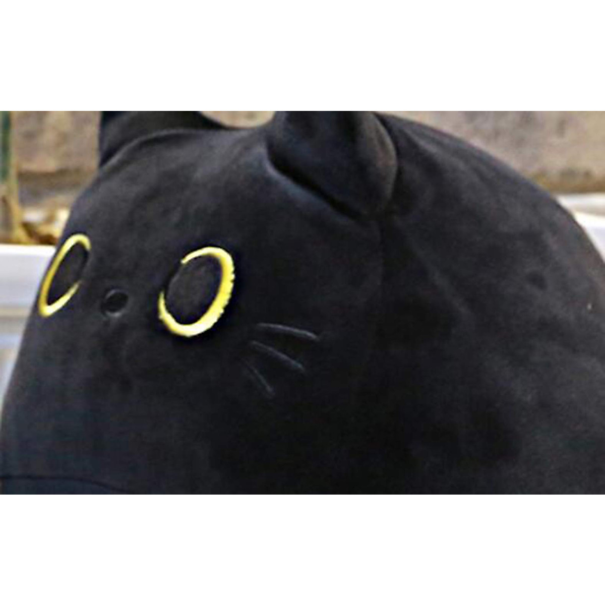Gardening Spring-Plush Toy Black Plush Toy Creative Cat Shape Pillow Gift Animal Dolls (55CM/21.7in)