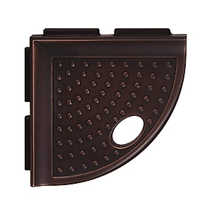 Questech Decor Shower Footrest, Wall Mounted Corner Shower Shaving Shelf, Lugged for New Construction, Shower Corner Shelf for Tiled Walls, 5 Inch Metro Lugged, Oil Rubbed Bronze
